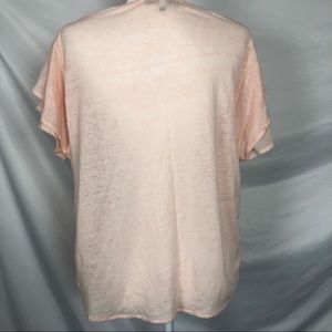 Anthropologie | Tops | Anthropologie Eri Ali Peach Ruffle Sleeve Linen | Poshmark